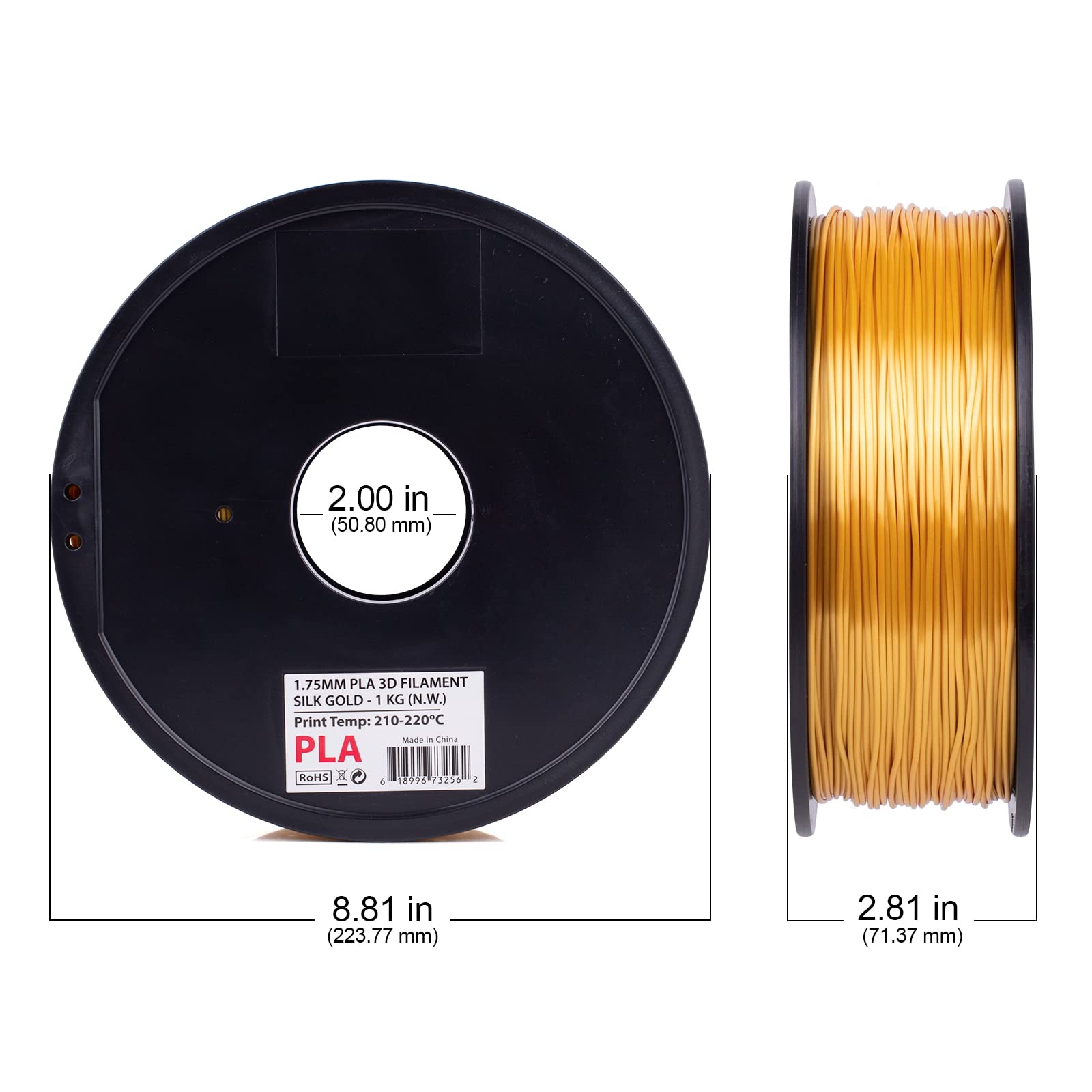 Snapklik.com : Micro Center Inland Silk PLA 3D Printer Filament, Gold ...