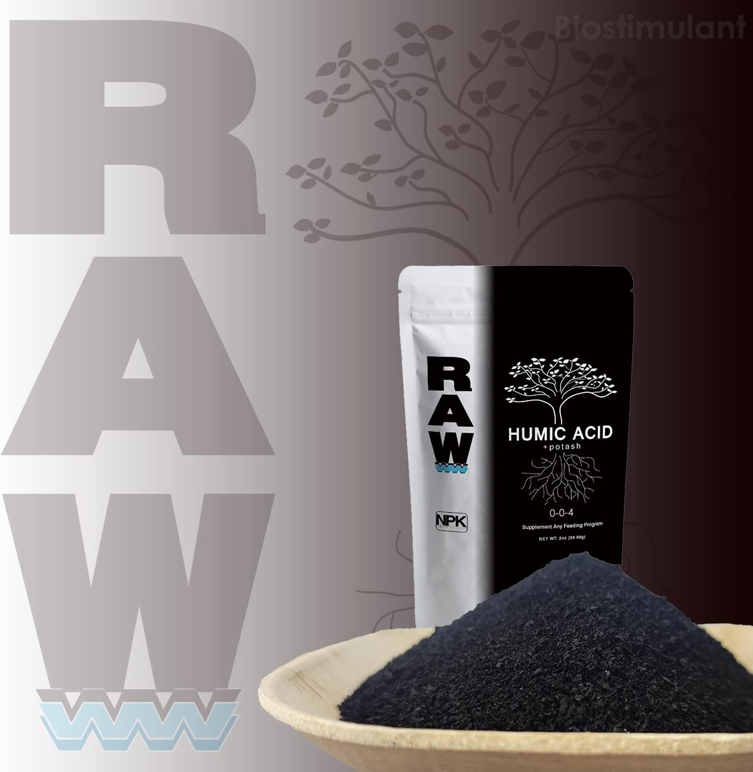 RAW Ácido húmico 2oz – 59% con 4% de potasio – Supercarga la fertilidad ...