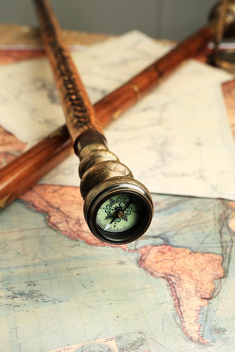 Snapklik.com : Nautical Stylish Brass Compass Spiral Head Handle ...