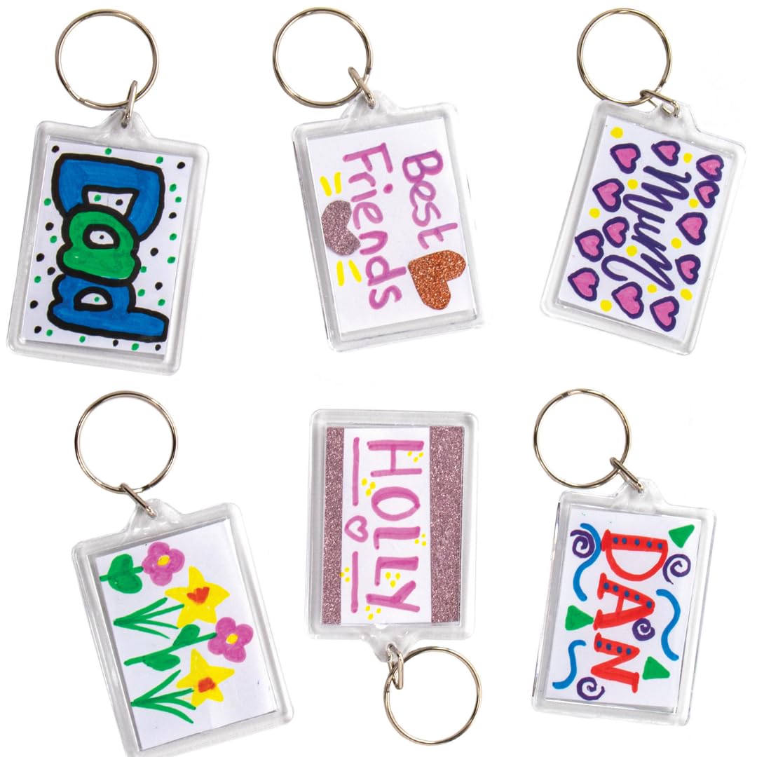 Baker Ross Make Your Own Keyring Kit (Pack of 8), for Kids to Assemble ...