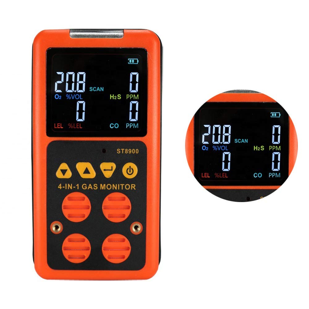 Buy 4 in 1 Detector CO H2S O2 LEL Sensor Tester LCD Display Monitor ...