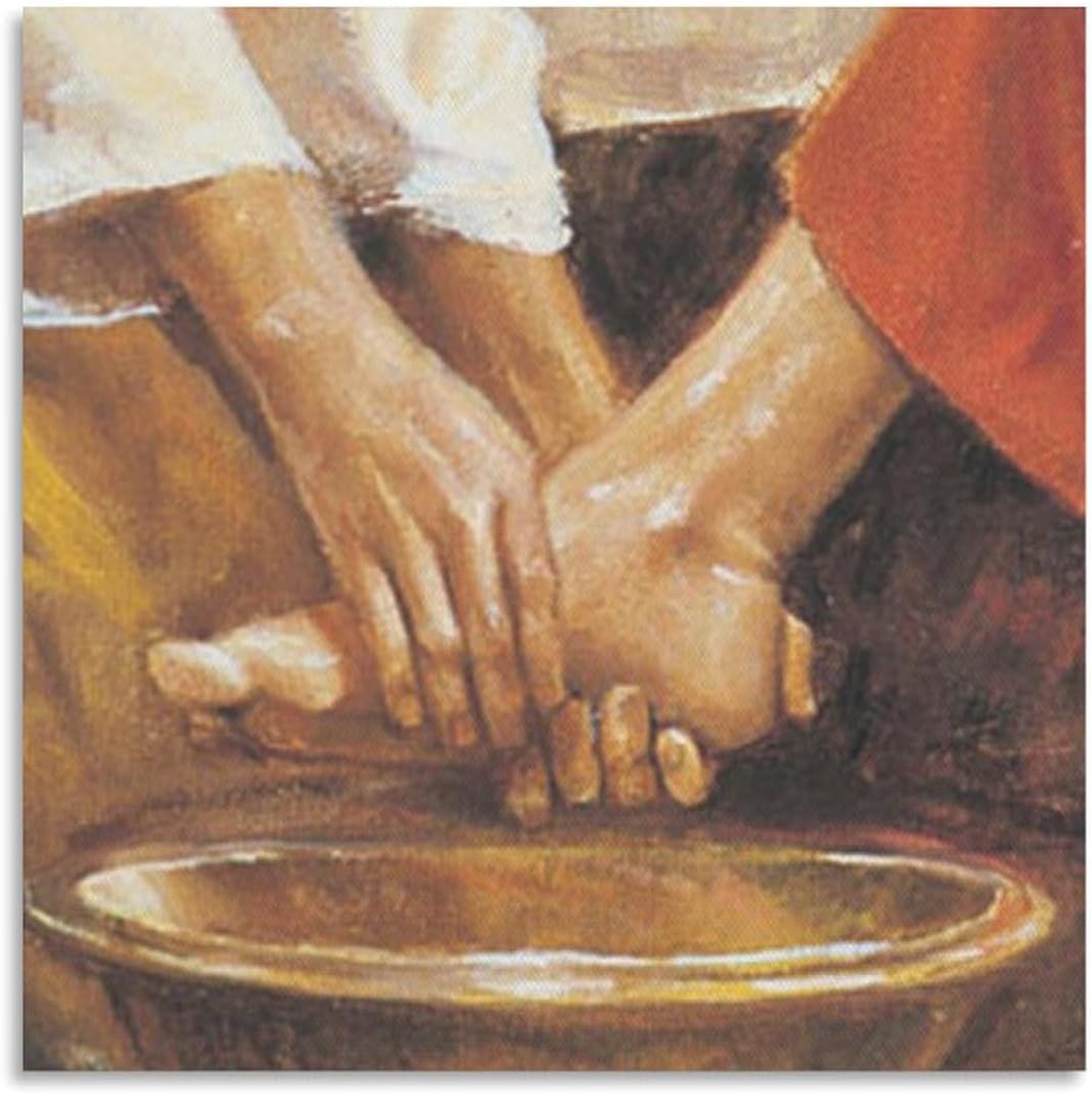 Amazon.com: Jesus Christ Wall Decor Art - Jesus Washing The Disciples ...