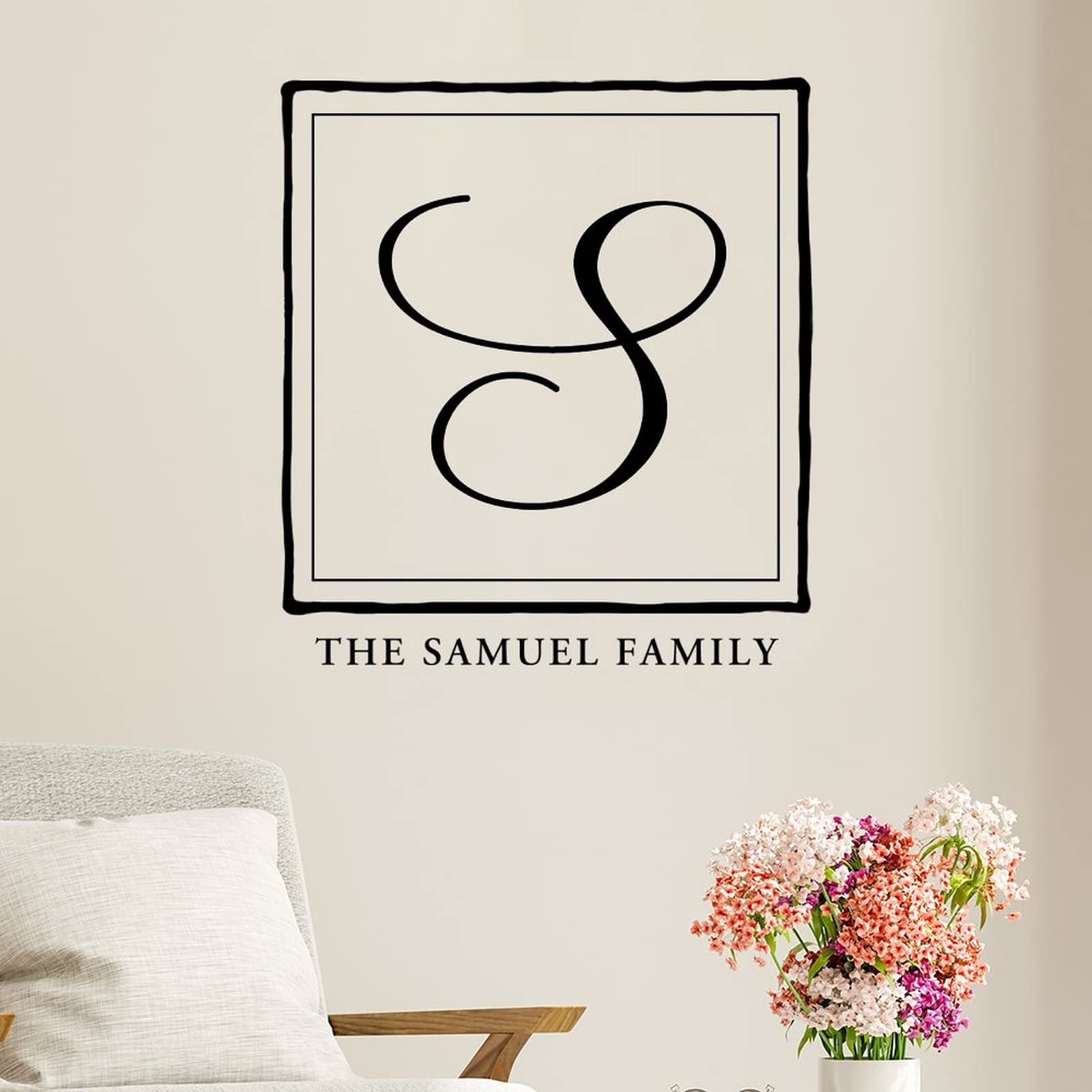 Initial Decals For Walls Monogram Wall Decals | Personalized Name Wall