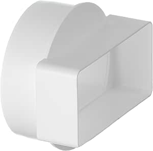 Steinberg14 White 110x55mm - Ø 100mm Flat Channel to Round Pipe Ducting ...