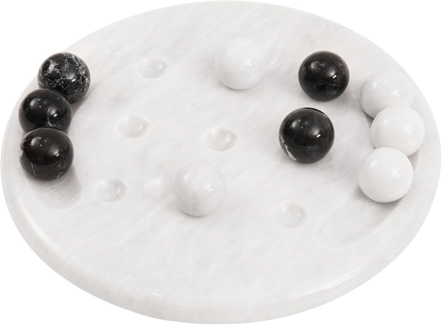 Amazon.com: Radicaln Marble Tic Tac Toe 10" Inches Black & White ...