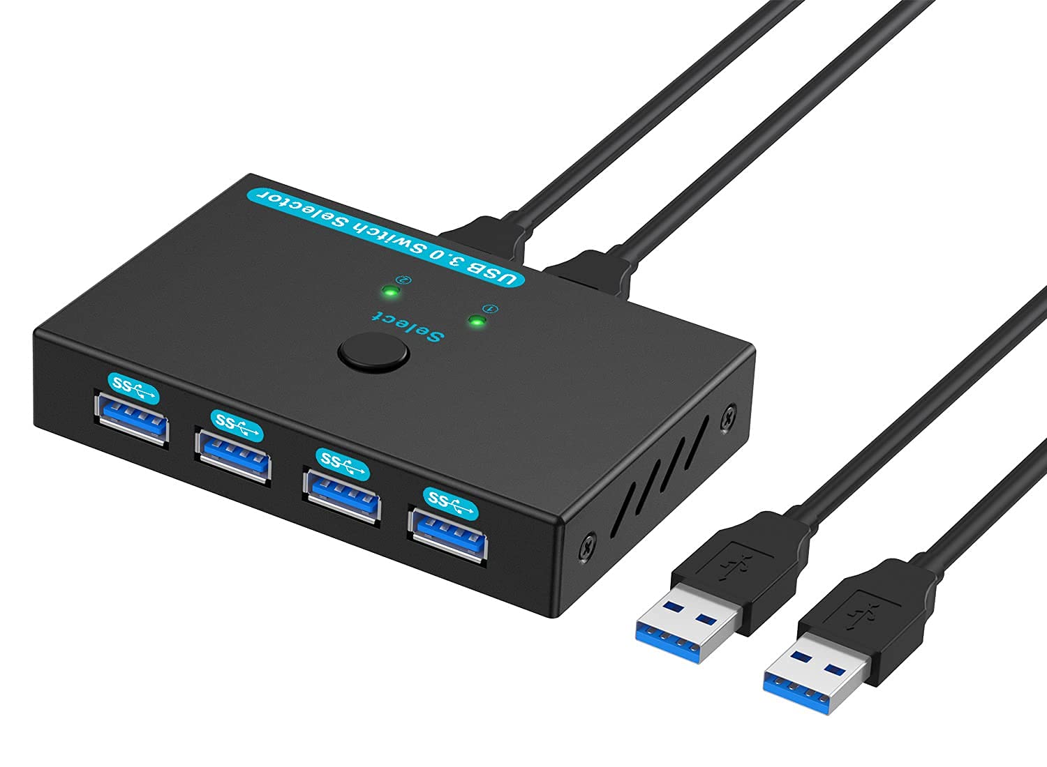 SGEYR USB 3.0 Switch Selector, Metal USB Switcher with 2 Computers ...