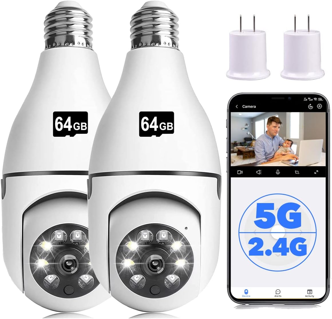 Amazon.com: Light Bulb Security Camera,1080P Wireless Light Bulb Camera ...