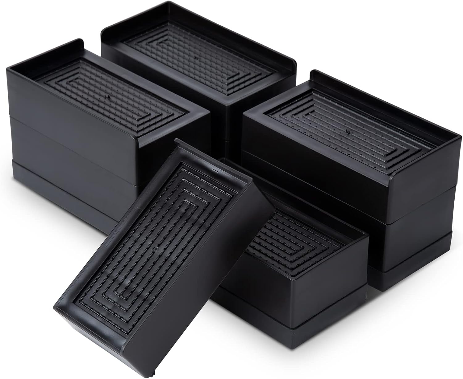 4 Pieces Adjustable Bed Risers, 3 Inch Heavy Duty Furniture Risers for ...