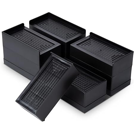 4 Pieces Adjustable Bed Risers, 3 Inch Heavy Duty Furniture Risers for ...