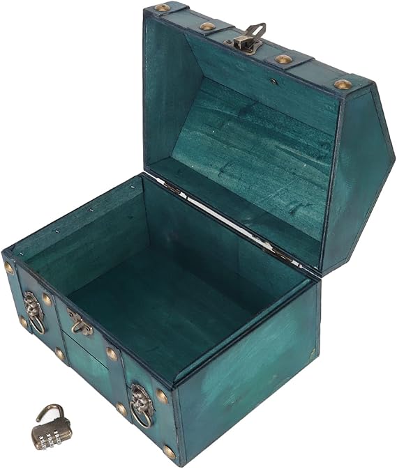 Amazon.com: AMONIDA Wood Treasure Box, Handcraft Exquisite Beautiful ...