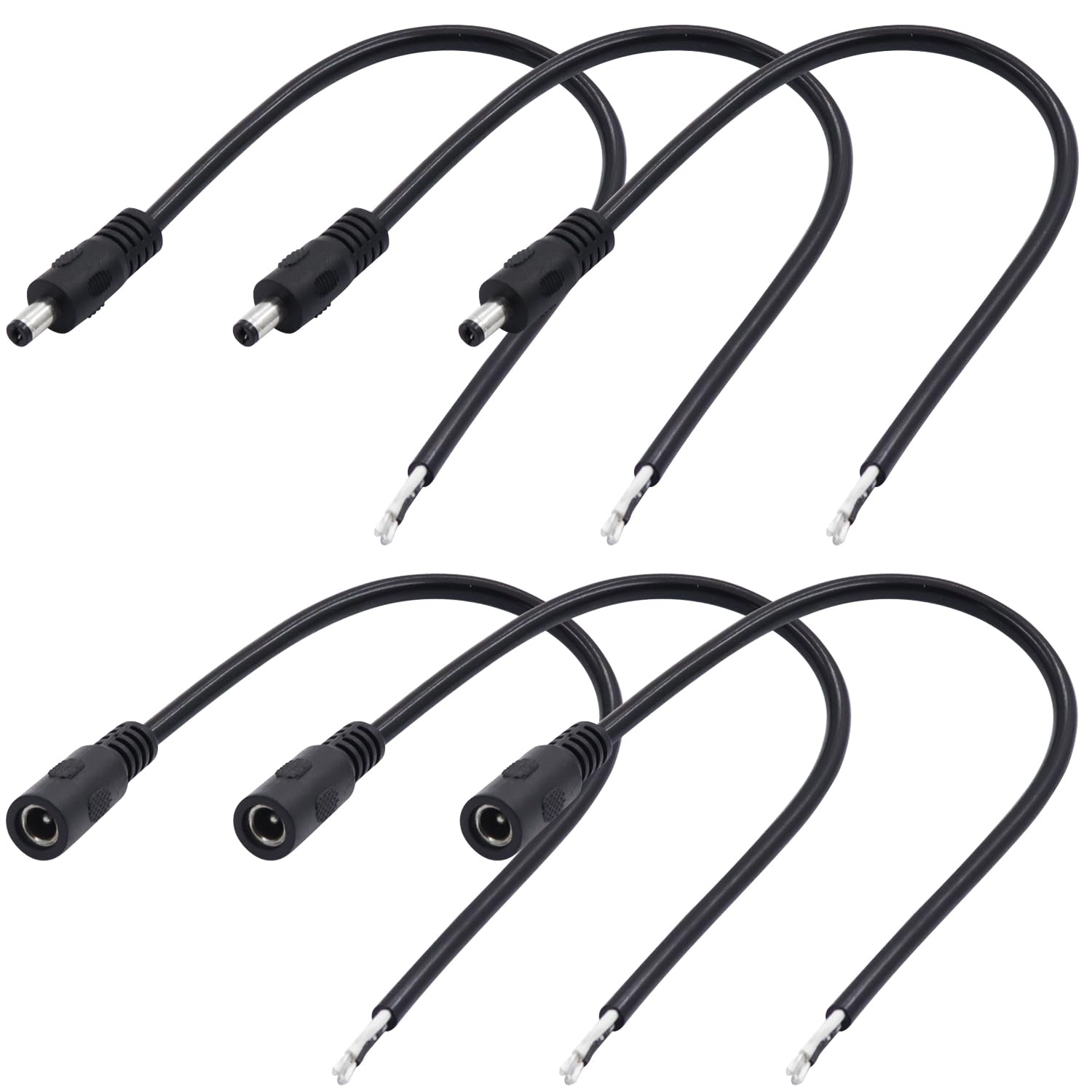 Amazon.com : LANMINGLEL DC 5.5mm x 2.1mm Male & Female Plug to Bare ...