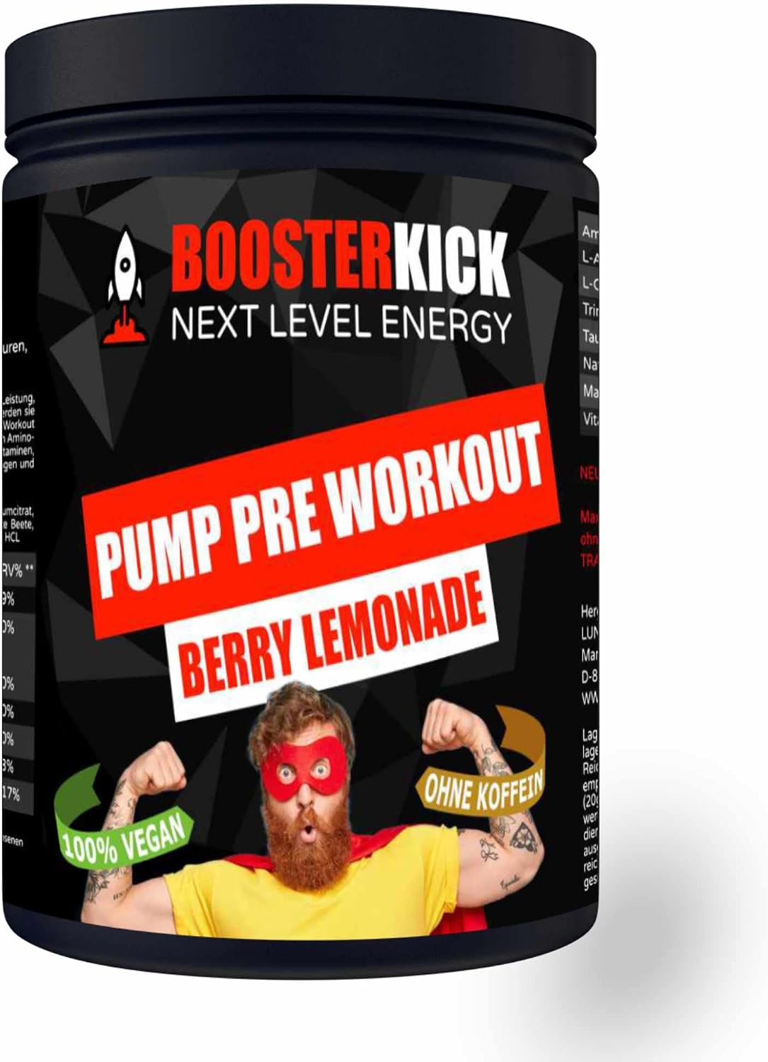 BOOSTERKICK Pump Pre Workout Berry-Lemonade 400g Dose : Amazon.de ...
