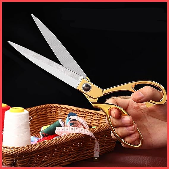 Wolpin Cloth Scissors Tailor Scissor for Cloth Cutting, Gold ...