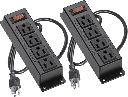 Amazon.com: 2 Packs Wall Mount Power Outlet Strip, 4 Outlet Mountable ...