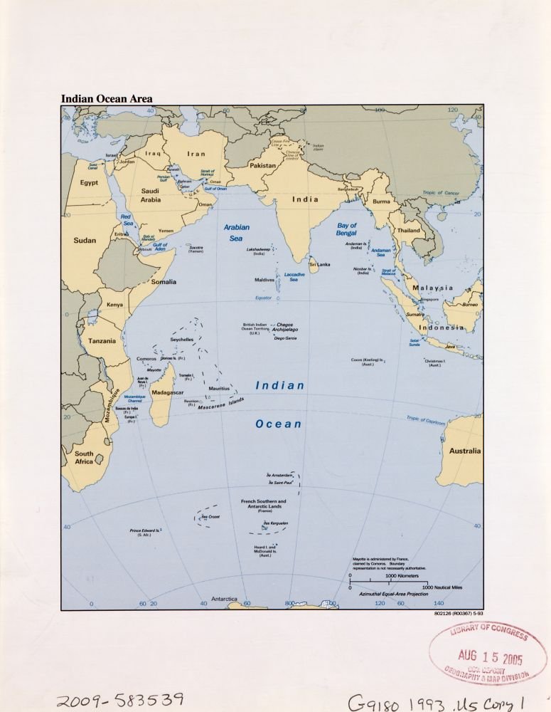 Buy INFINITE PHOTOGRAPHS Vintage 1993 of Indian Ocean Area. Indian ...