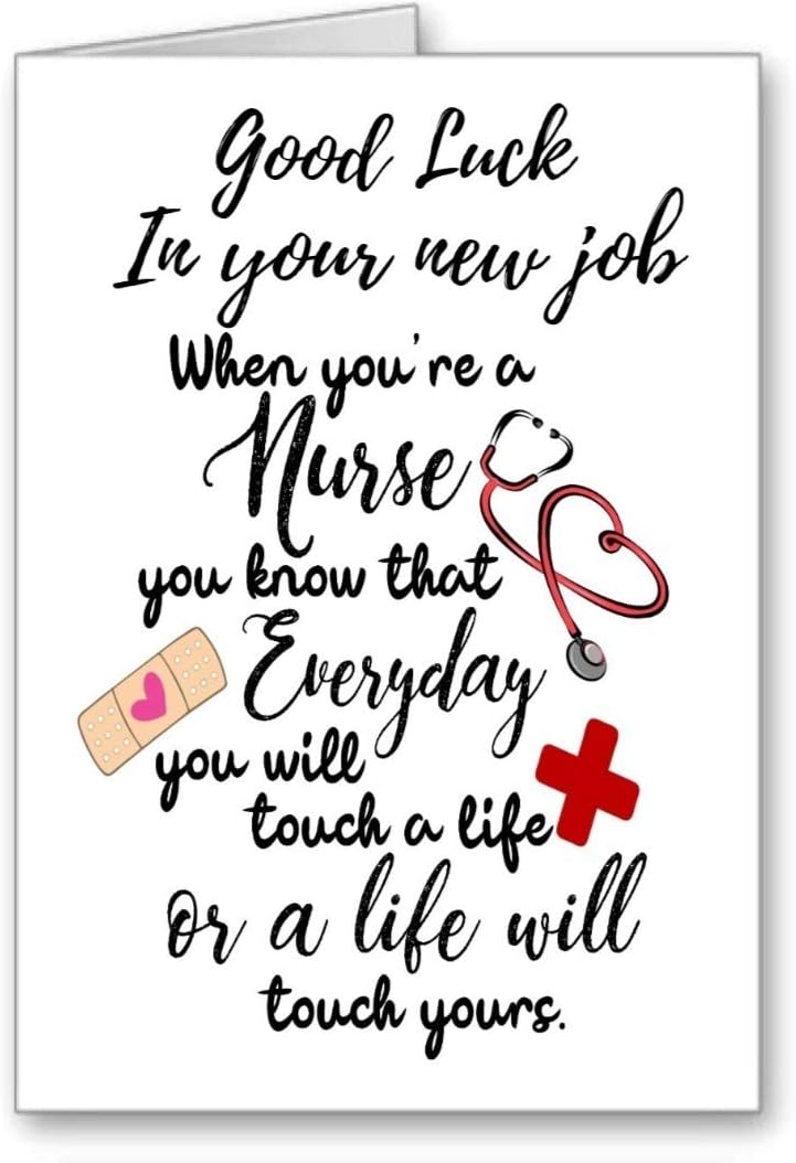 Good Luck In Your New Job Nurse Card Nurses Touch a life (envelope ...