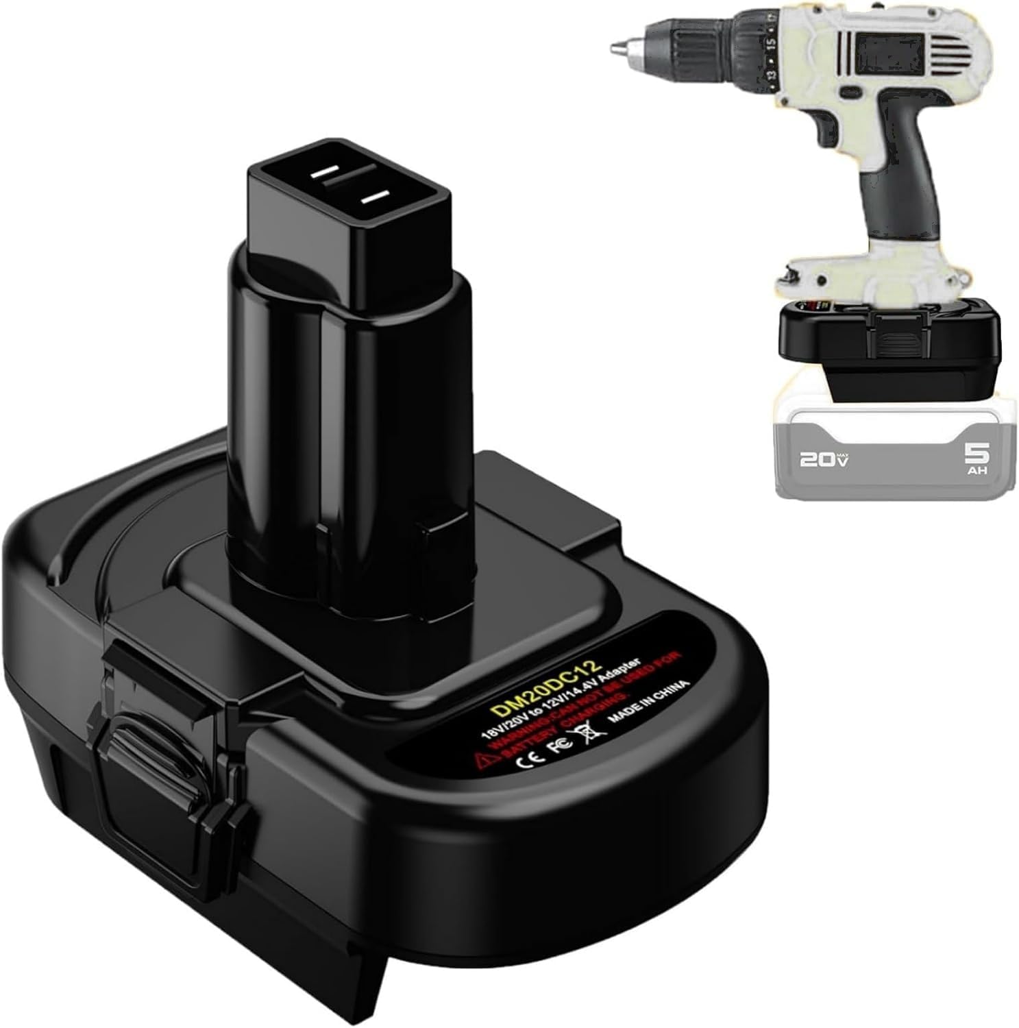Amazon.com: YUHDWRE Step Down Adapter for Dewalt 20V to 12V/14.4V ...