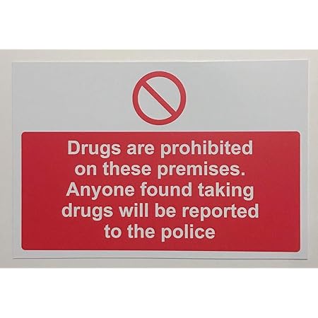 VSafety Premises Have Zero Tolerance to Drugs Sign - 200mm x 150mm ...
