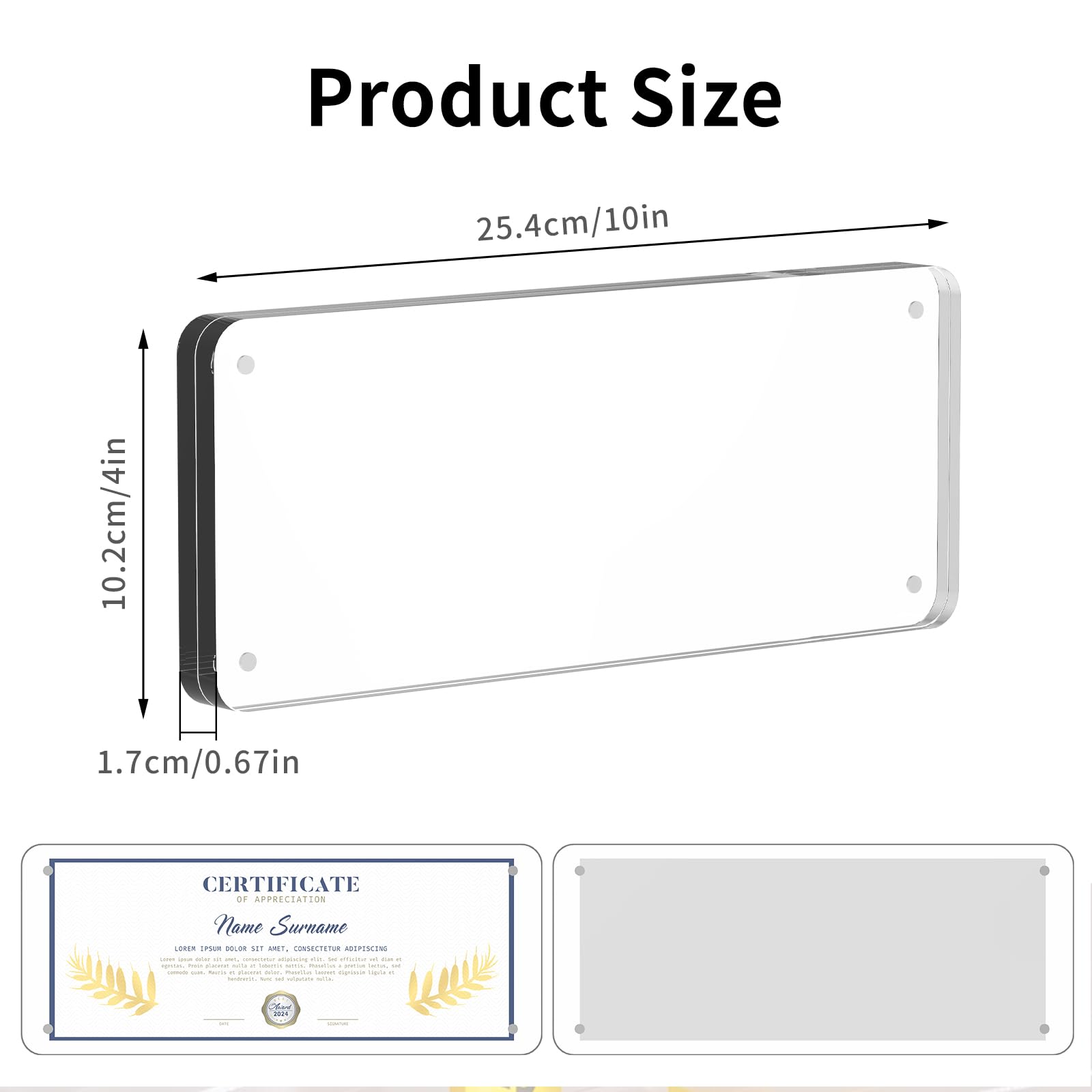 Professional License Display Frames 2-Pack Acrylic Business License ...