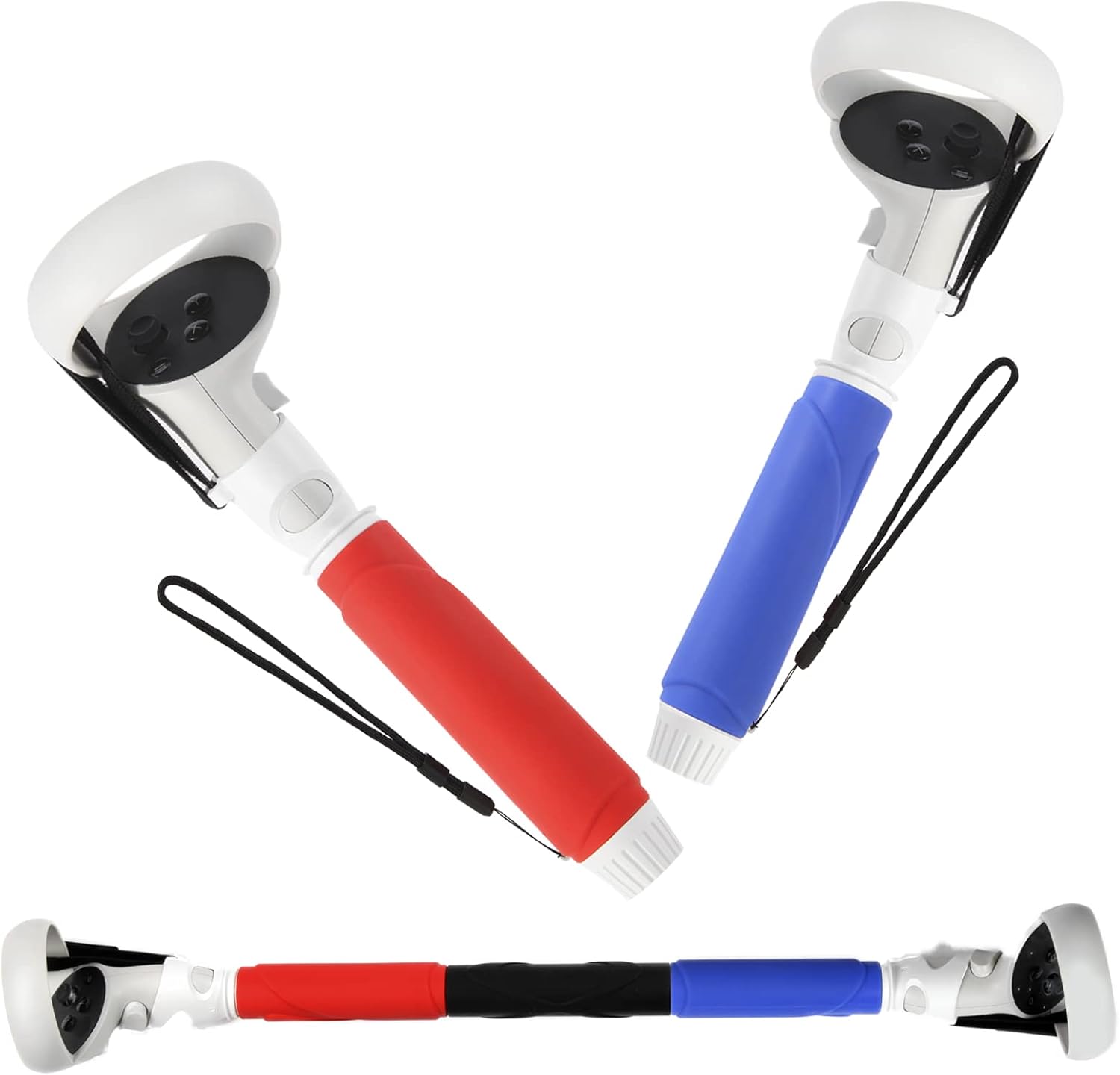 OOAVR Upgraded VR Dual Handles and Long Stick Handle Extension Grips for Meta/Oculus Quest 2 ...