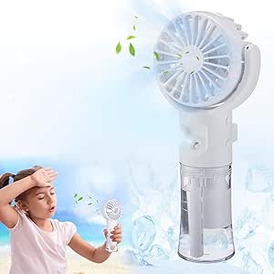 Amazon.com: Apipi Portable Handheld Misting Fan - USB Rechargeable ...
