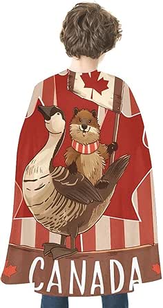 Amazon.com: Canadian Beaver Cape Print Halloween Cloak Shawl Party ...