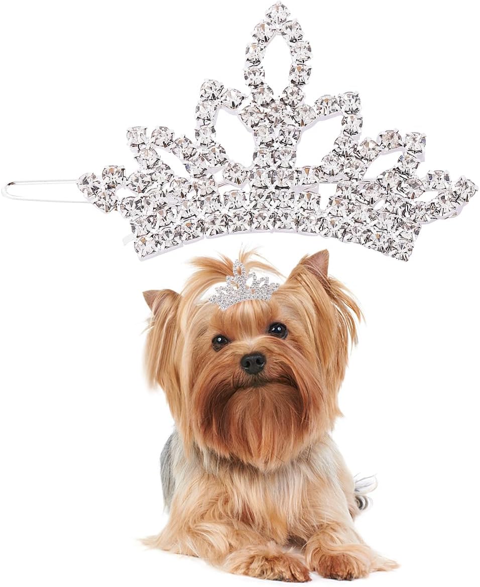 PET SHOW 1pc/Pack Dog Tiara Crown Hair Clips Bows for Small Dogs ...