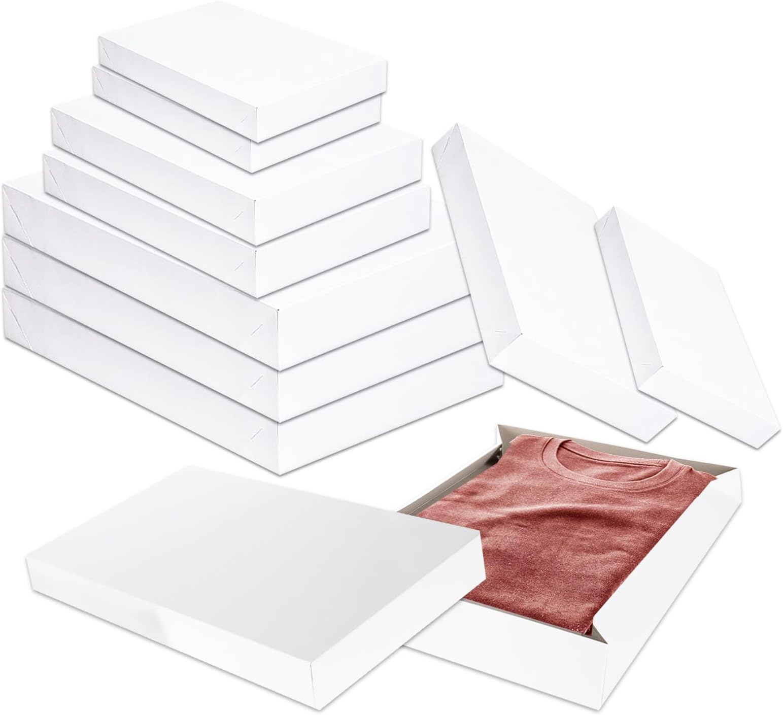 Amazon.com: White Assorted Size Gift Wrap Packaging Present Boxes - Two ...