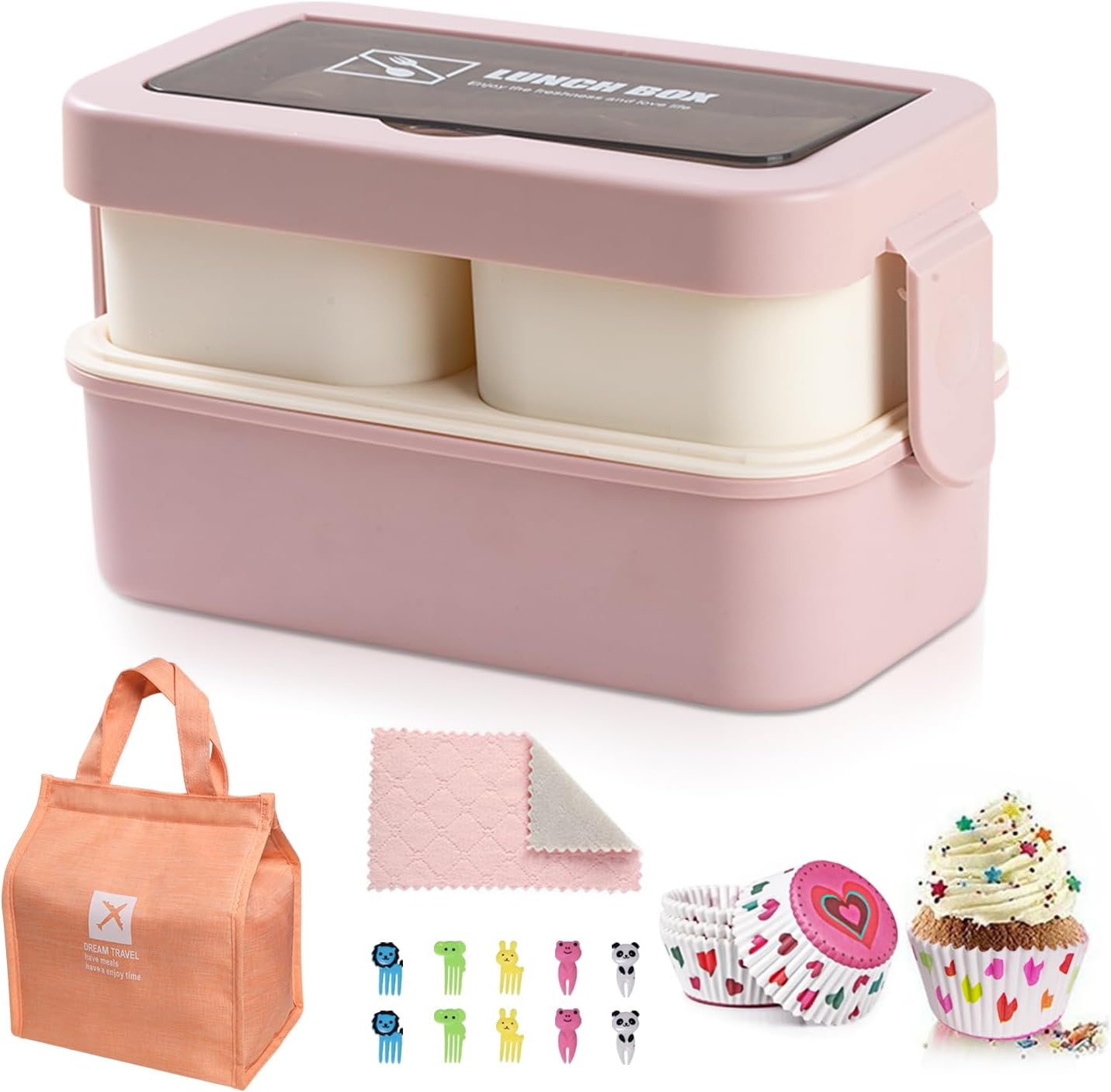 Amazon.com: Kolewo4ever 77 Pieces Lunch Box Kit White Lunch Bag for ...