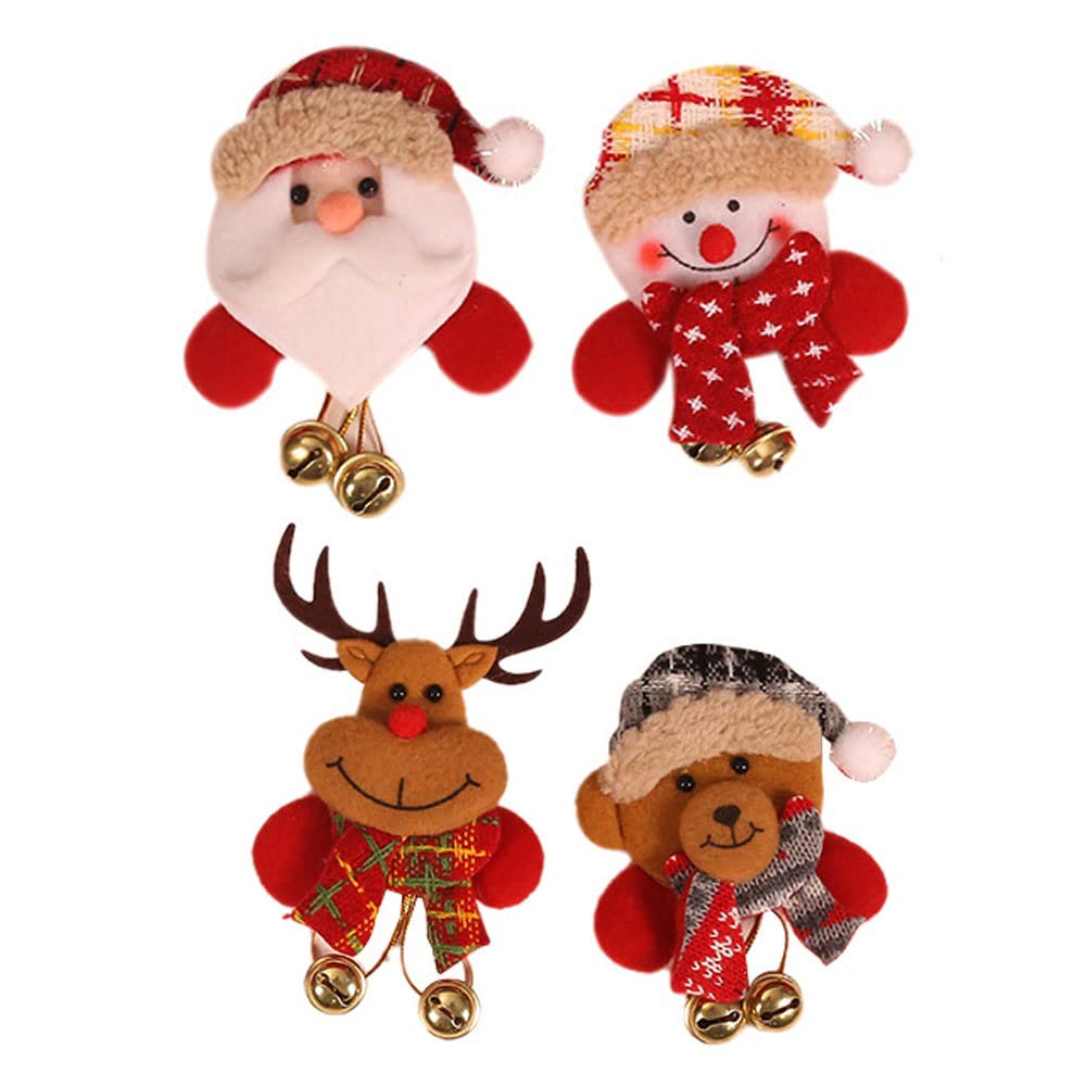 Amazon.com: 4 PCS Luminous Christmas Brooches Pin LED Glowing Badges ...