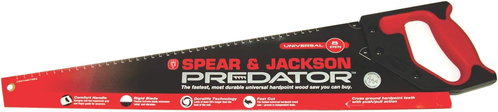 Spear & Jackson B9822 Predator Universal Wood Saw 22" x 8 Points Per ...