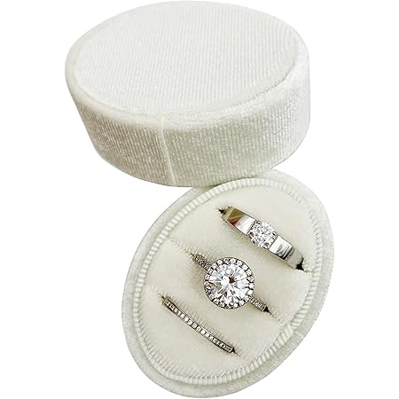 Amazon.com: BLUTETE Velvet 3 Slots Jewelry Ring Box Engagement Wedding ...
