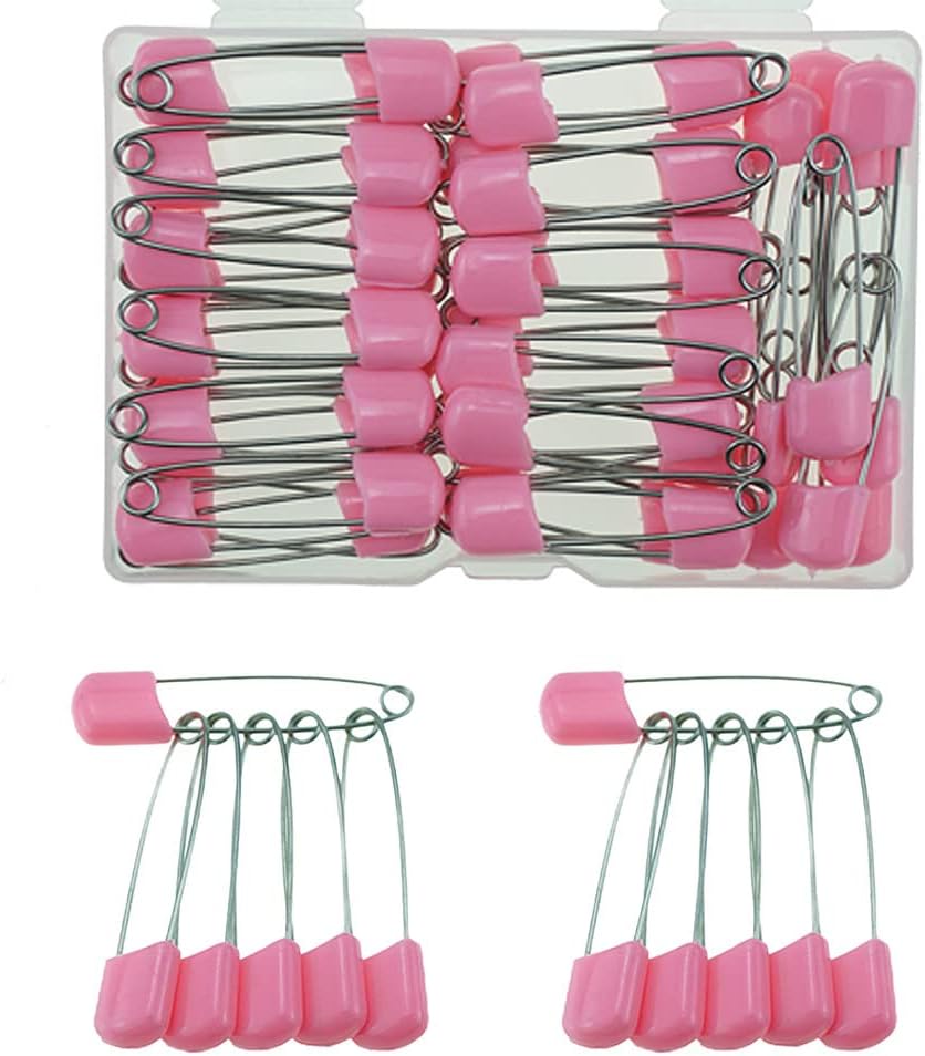 Amazon.com: Hocansen 50 PCS Safety Pin Diaper Pin Stainless Steel Cloth ...