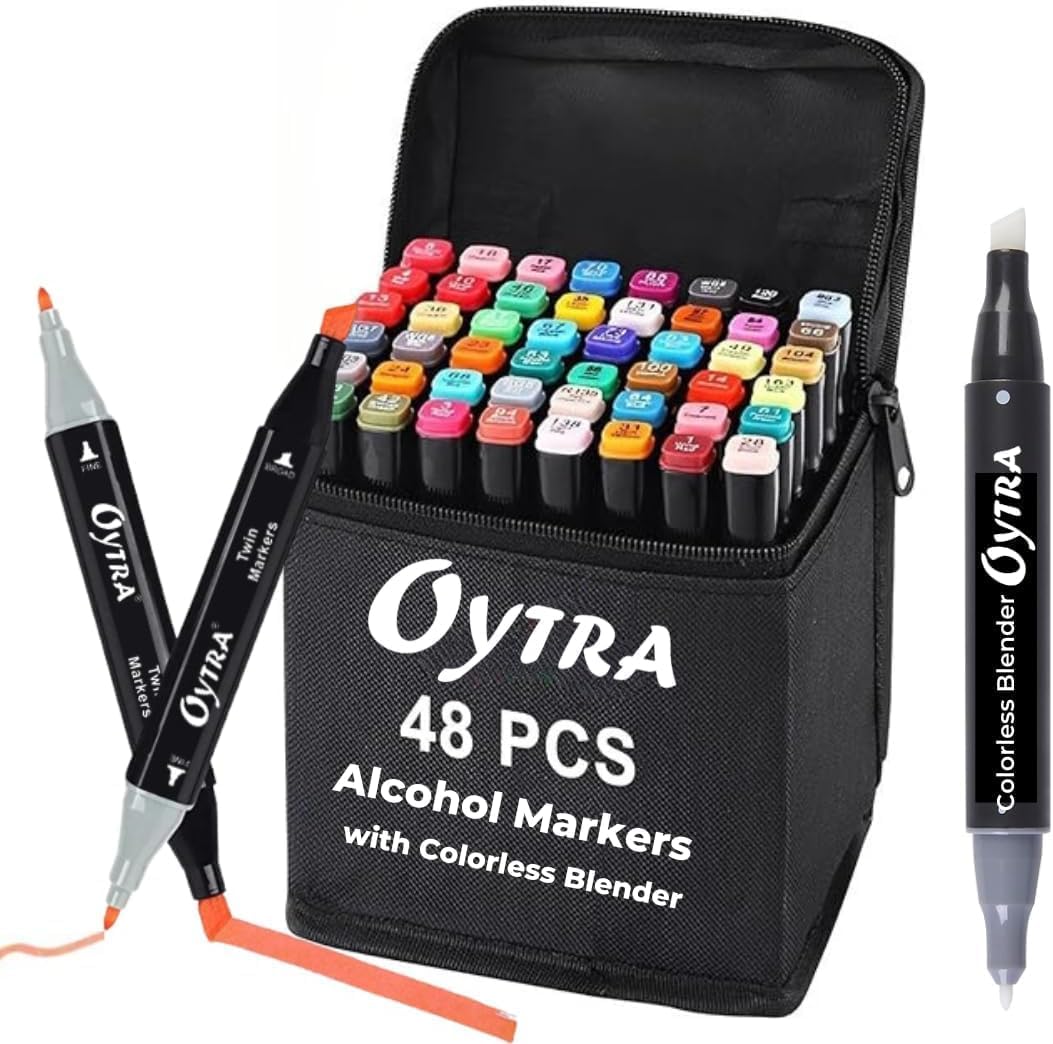 Oytra Alcohol Markers Dual Twin Tip Art Sketch Pens Marker for Manga ...