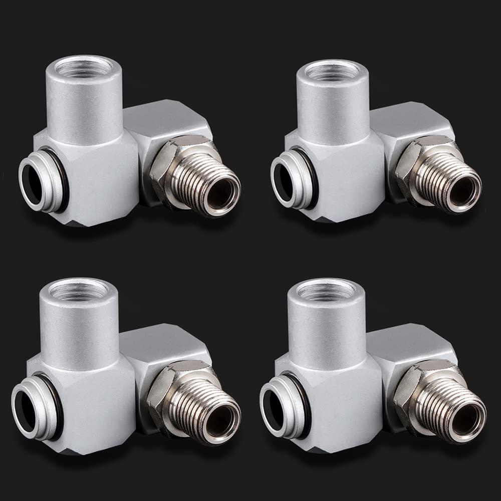 Air Tool Swivel Fitting 4Pcs 1/4 Inch NPT Industrial Swivel 360 Degree ...