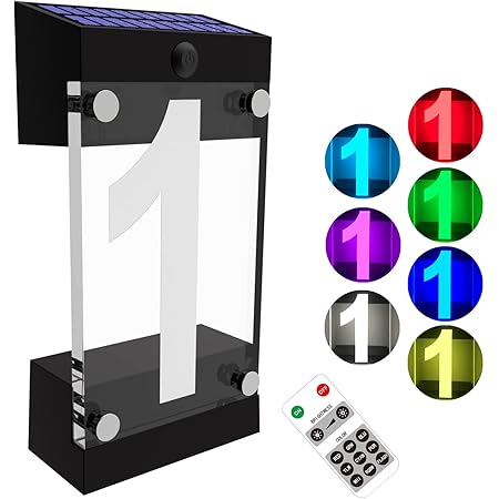 Amazon.com: IVWVI Acrylics Solar Address Sign, Led Illuminated Solar ...