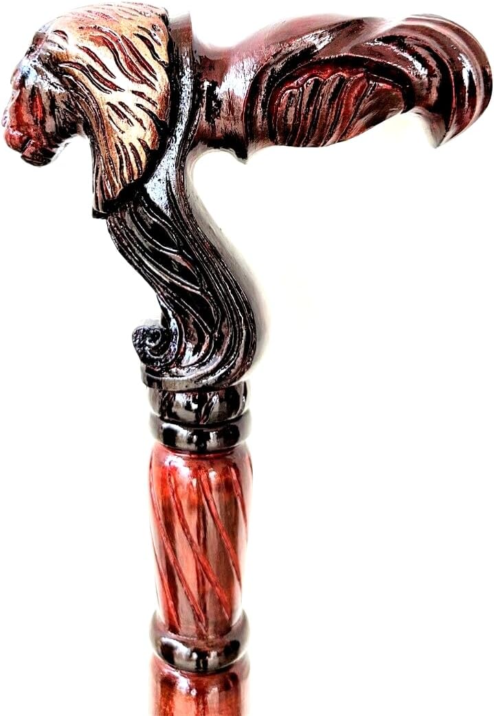 Amazon.com: BLACK SKY NAUTICALS Lion Face Walking Stick Cane Vintage ...