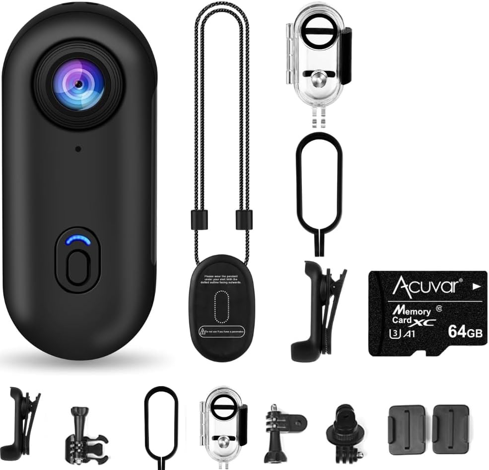 Amazon.com : 64GB 4K FHD Mini Body Camera Body Cam Thumb Sized Wearable ...