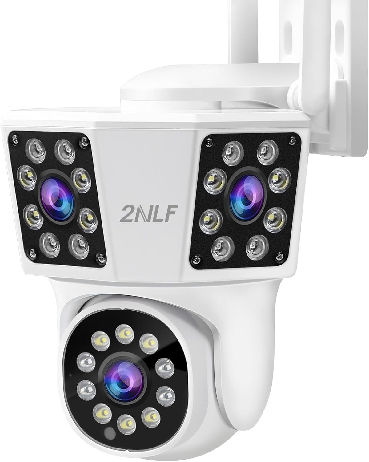 2NLF 4MP Outdoor Security Camera with 3-Lens, WiFi Security Camera with ...