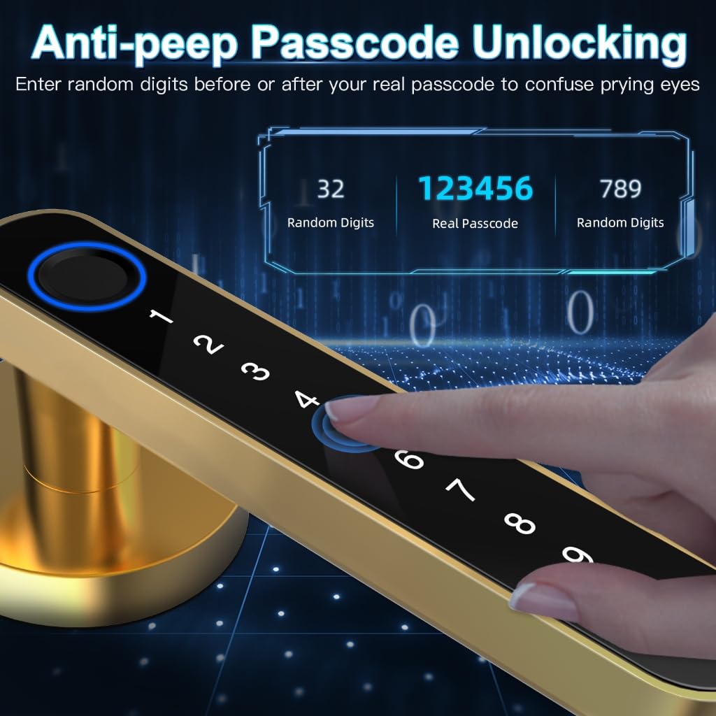Fingerprint Handle Door Lock Smart Door Lock Levers eLinkSmart Digital ...