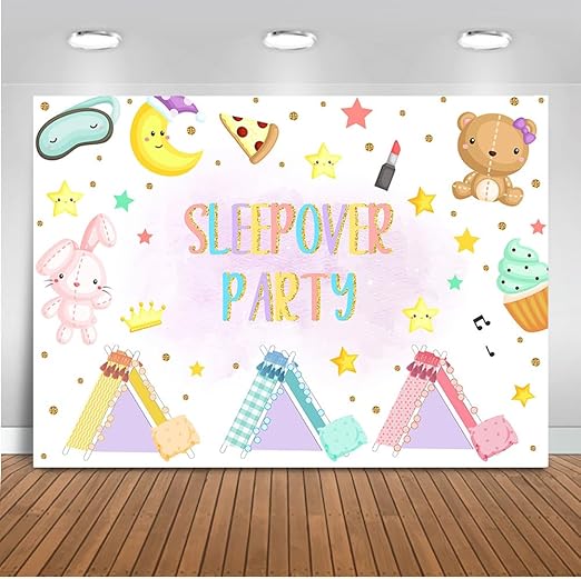 Amazon.com : Mocsicka Sleepover Party Backdrop Girls Slumber Pajama ...