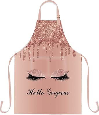 Amazon.com: SSCSTS Hello Gorgeous Unicorn Eyelash Apron with 2 Pockets ...