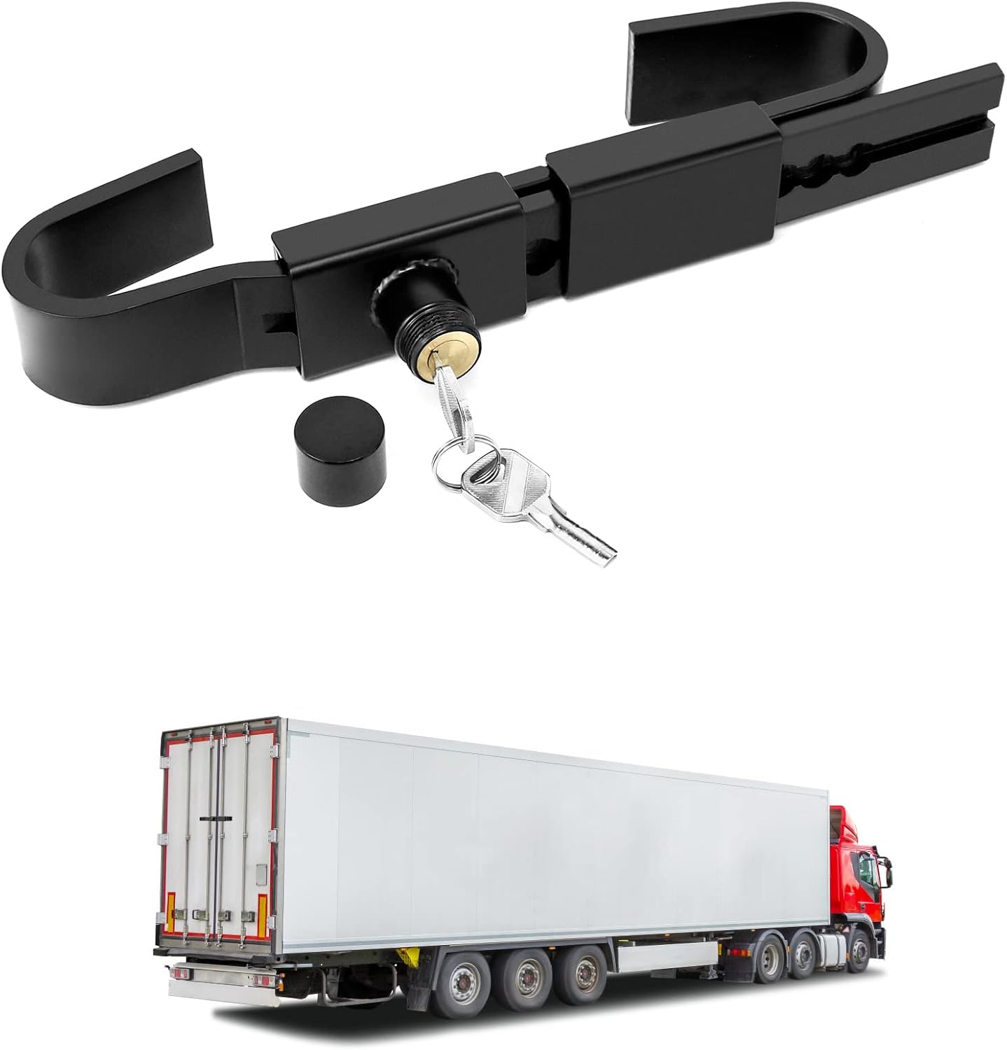 Amazon.com: QWORK Heavy Duty Steel Cargo Door Lock, 9.8" to 17.3 ...