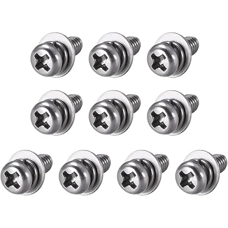Amazon.com: uxcell M4 x 6mm Stainless Steel Phillips Pan Head Machine Screws Bolts Combine with ...