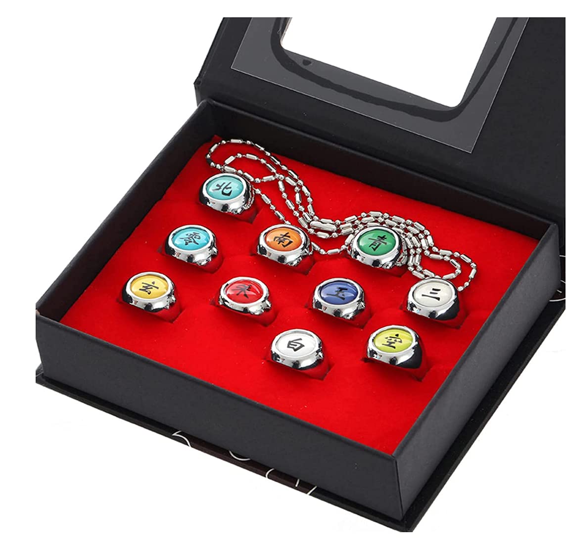 11 PCS Anime Rings Akatsuki Rings Costume Cosplay Prop Akatsuki Rings ...