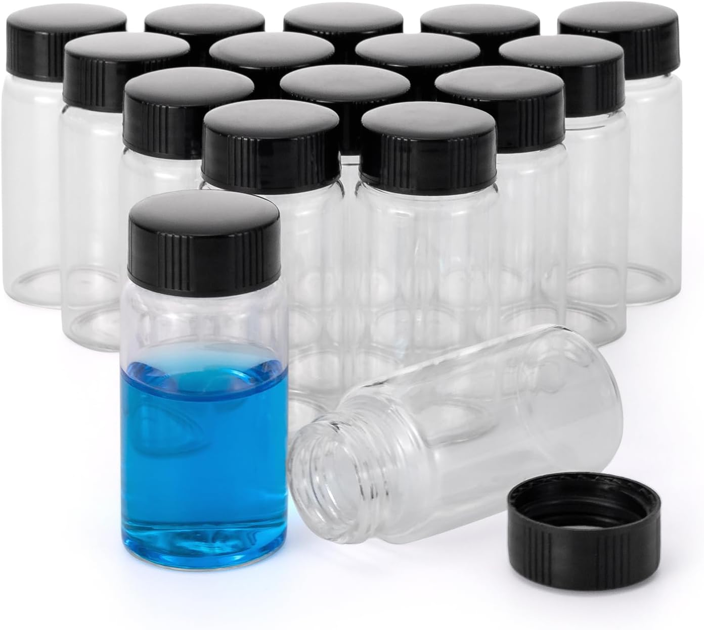 Kesell 25ml Glass Vial with Screw Cap, Clear Sample Bottle for Storage ...