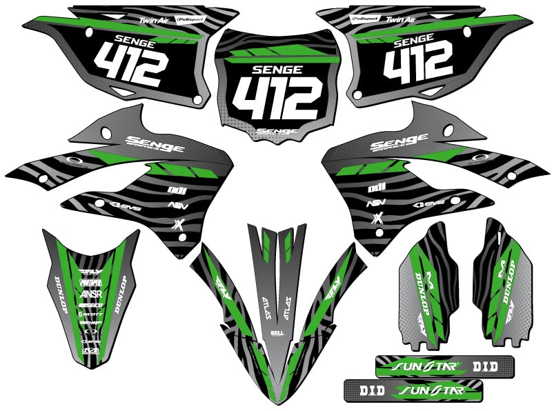 Amazon.com: 2022-2025 KX 112 Tigre Black Senge Graphics Complete Kit ...