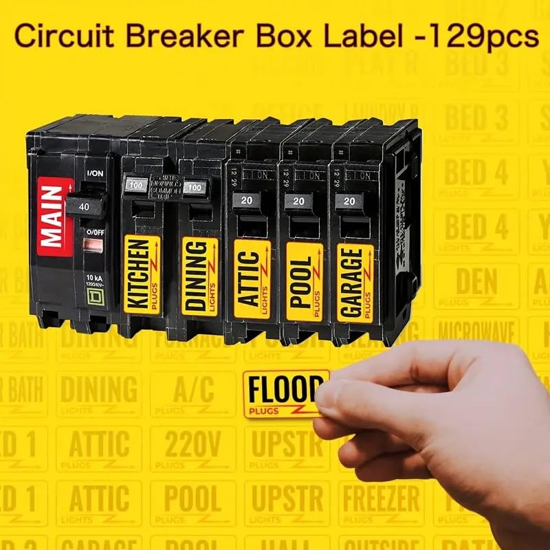 Amazon.com: Ka'Dee Simply Beyouful 129 Circuit Breaker Box Labels ...