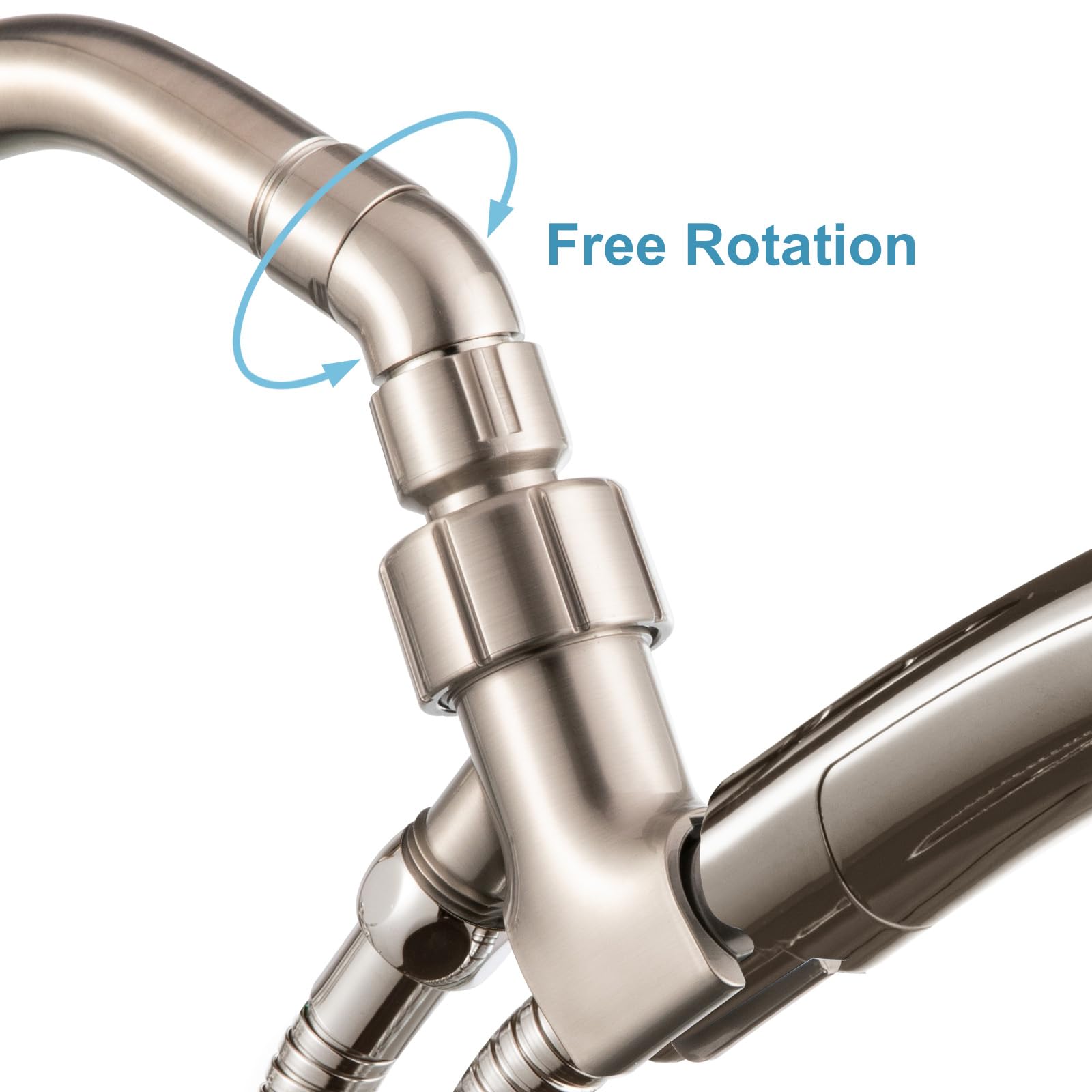 Snapklik.com : Shower Head Elbow Adapter, Brushed Nickel All Metal ...