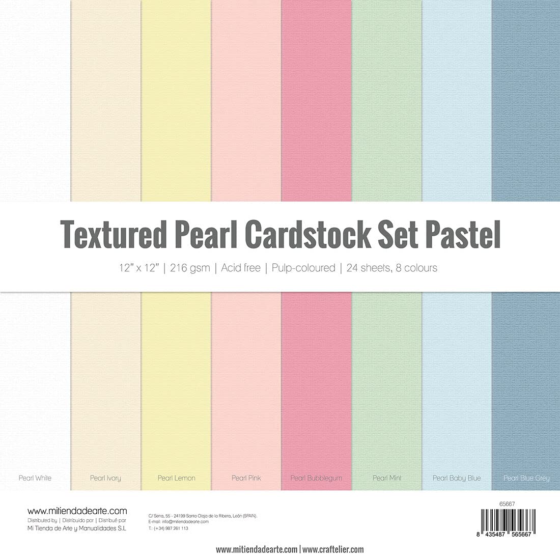 Amazon.com : Craftelier - Cardstock Set Pearlescent Pastel Texture ...